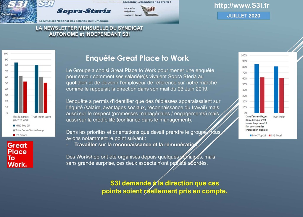 Information Syndicale et des élu(e)s au CSE I2S et SSG - Juillet 2020 ...