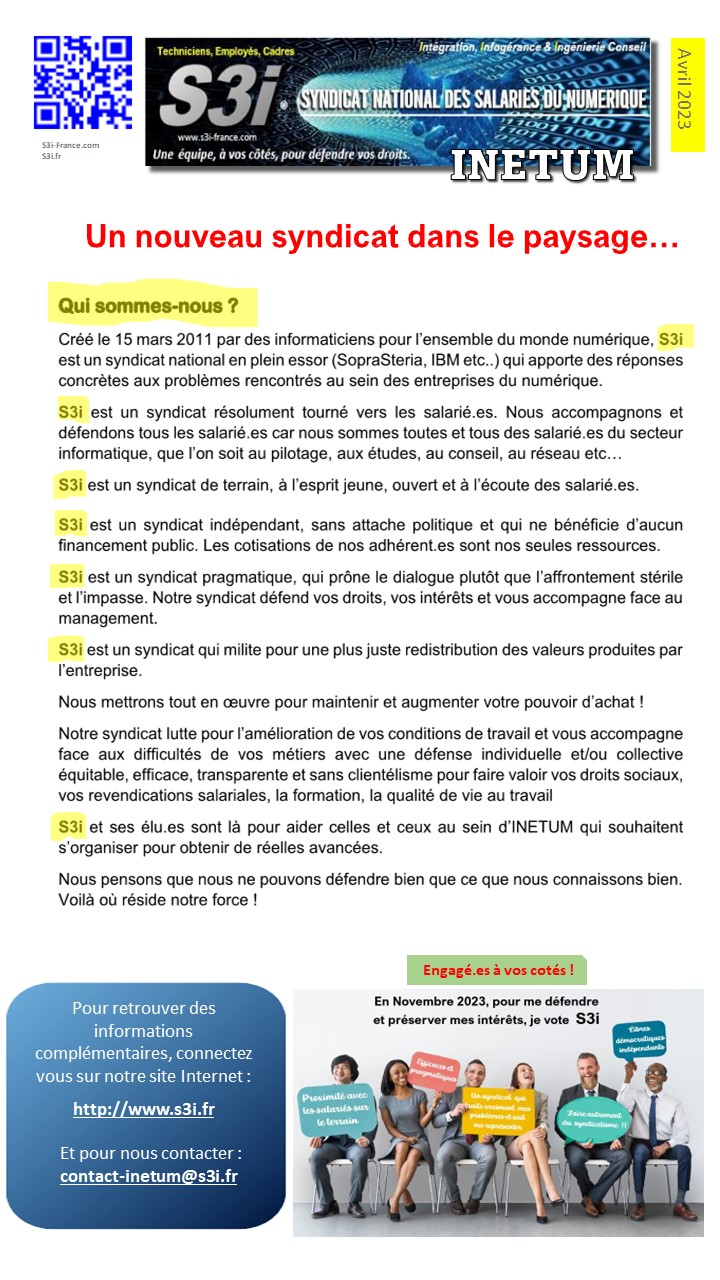 Pourquoi S3i chez INETUM ? - S3i - Le Syndicat National des Salariés du ...
