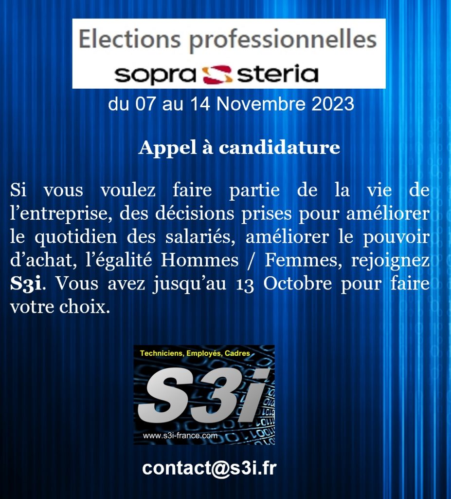 Elections Professionnelles Sopra Steria 2023 : de nouveaux visuels ...