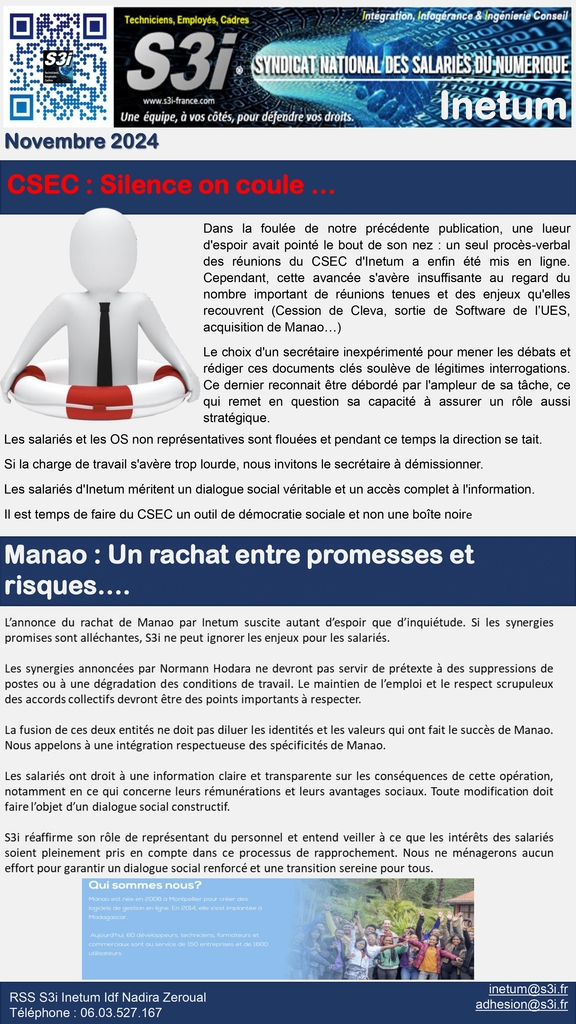 La Newsletter S3i pour les salariés INETUM - Novembre 2024 - S3i - Le ...